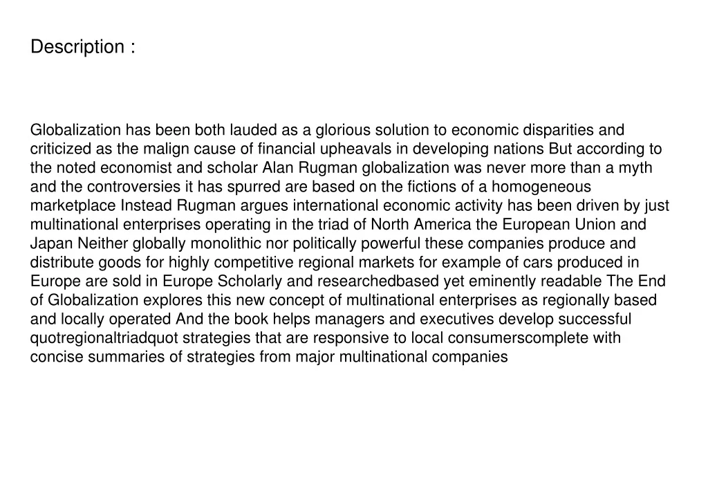 PPT - Download The End of Globalization Why Global Strategy Is a Myth ...