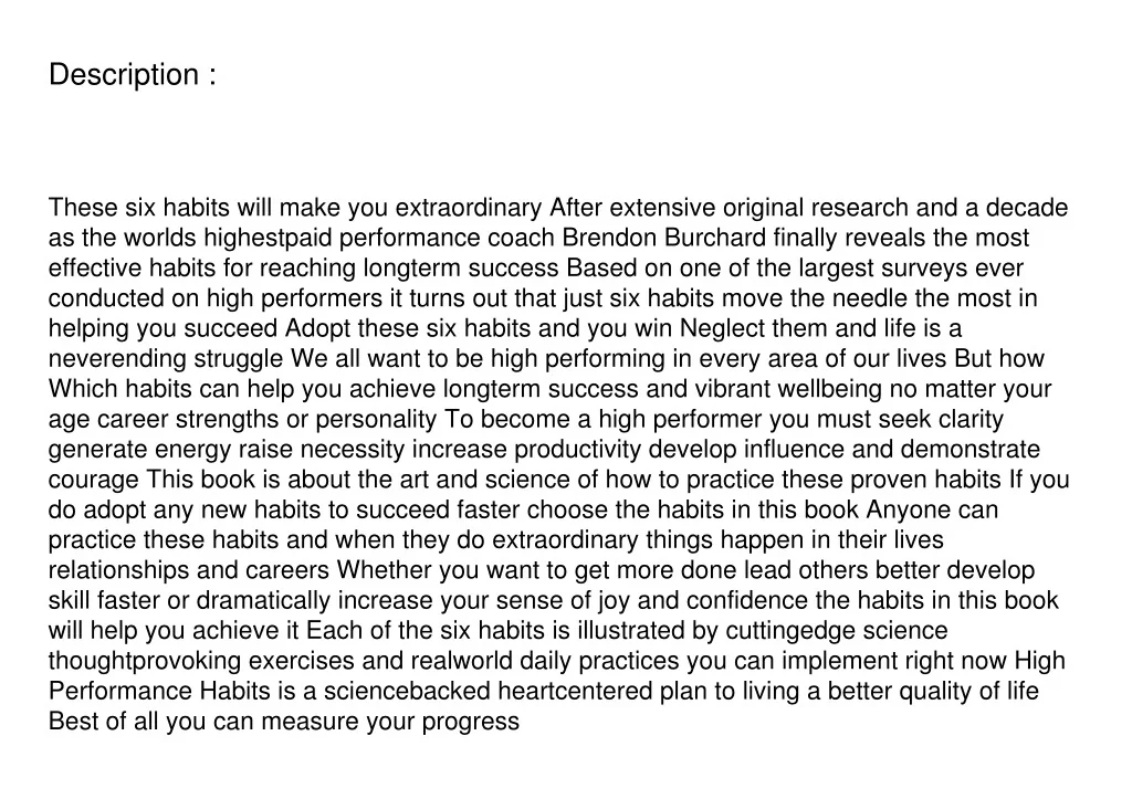 PPT - Download High Performance Habits How Extraordinary People Become ...