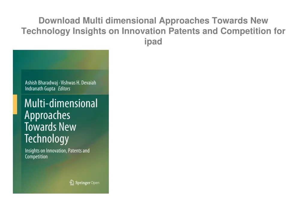 PPT - Download Multi dimensional Approaches Towards New Technology ...