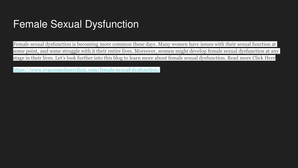 Ppt Female Sexual Dysfunction Powerpoint Presentation Free Download