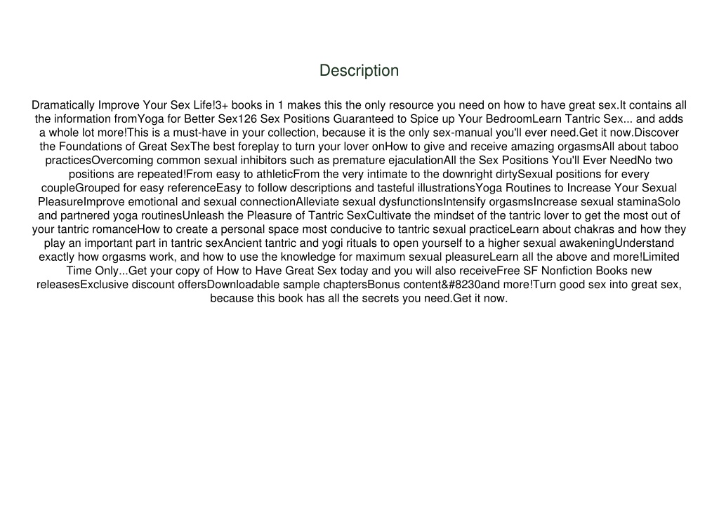 Ppt Download Pdf How To Have Great Sex A Complete Guide On Making