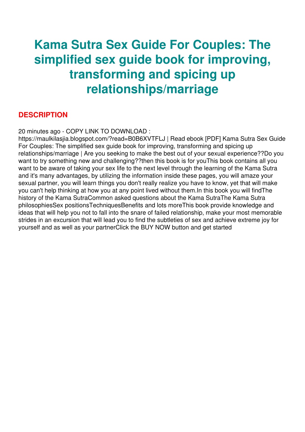 Ppt Download Pdf Kama Sutra Sex Guide For Couples The Simplified Sex Guide Book F