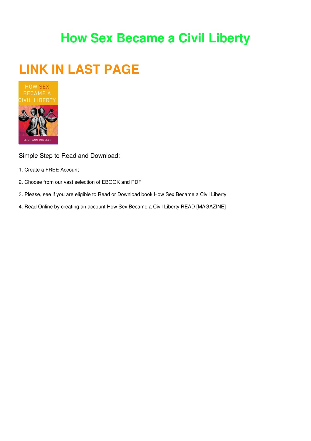 Ppt Pdf How Sex Became A Civil Liberty Ipad Powerpoint Presentation