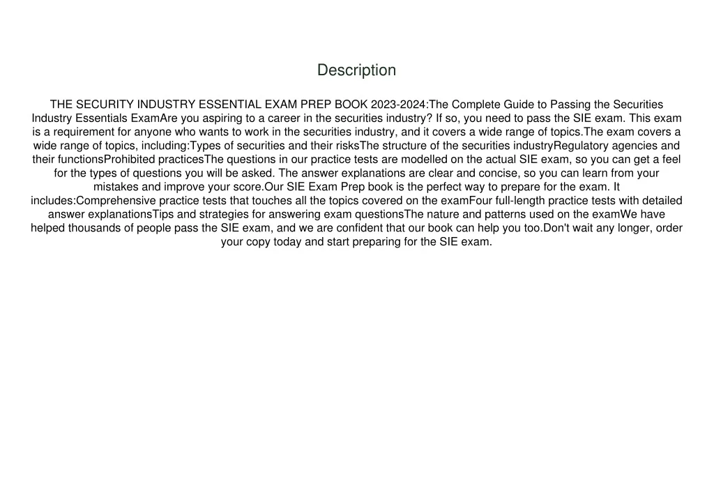 PPT - DOWNLOAD [PDF] THE SECURITY INDUSTRY ESSENTIAL EXAM PREP BOOK ...