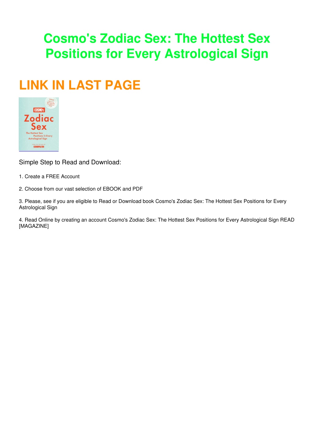 Ppt [pdf] Download Ebook Cosmos Zodiac Sex The Hottest Sex
