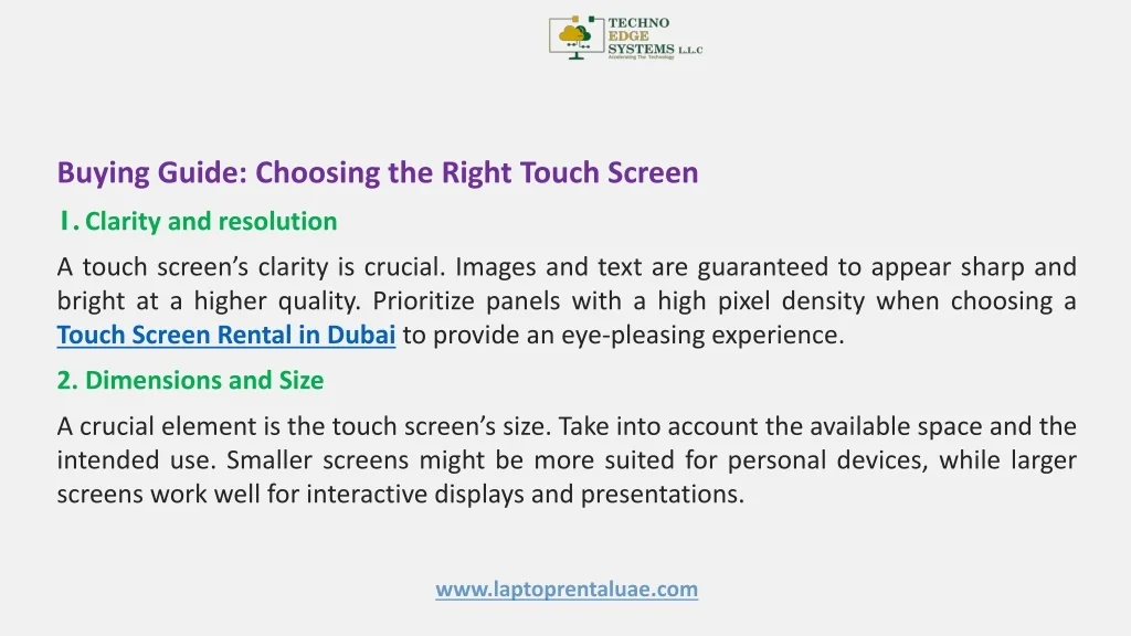 PPT - The Touch Screen Revolution A Buyer’s Checklist PowerPoint ...
