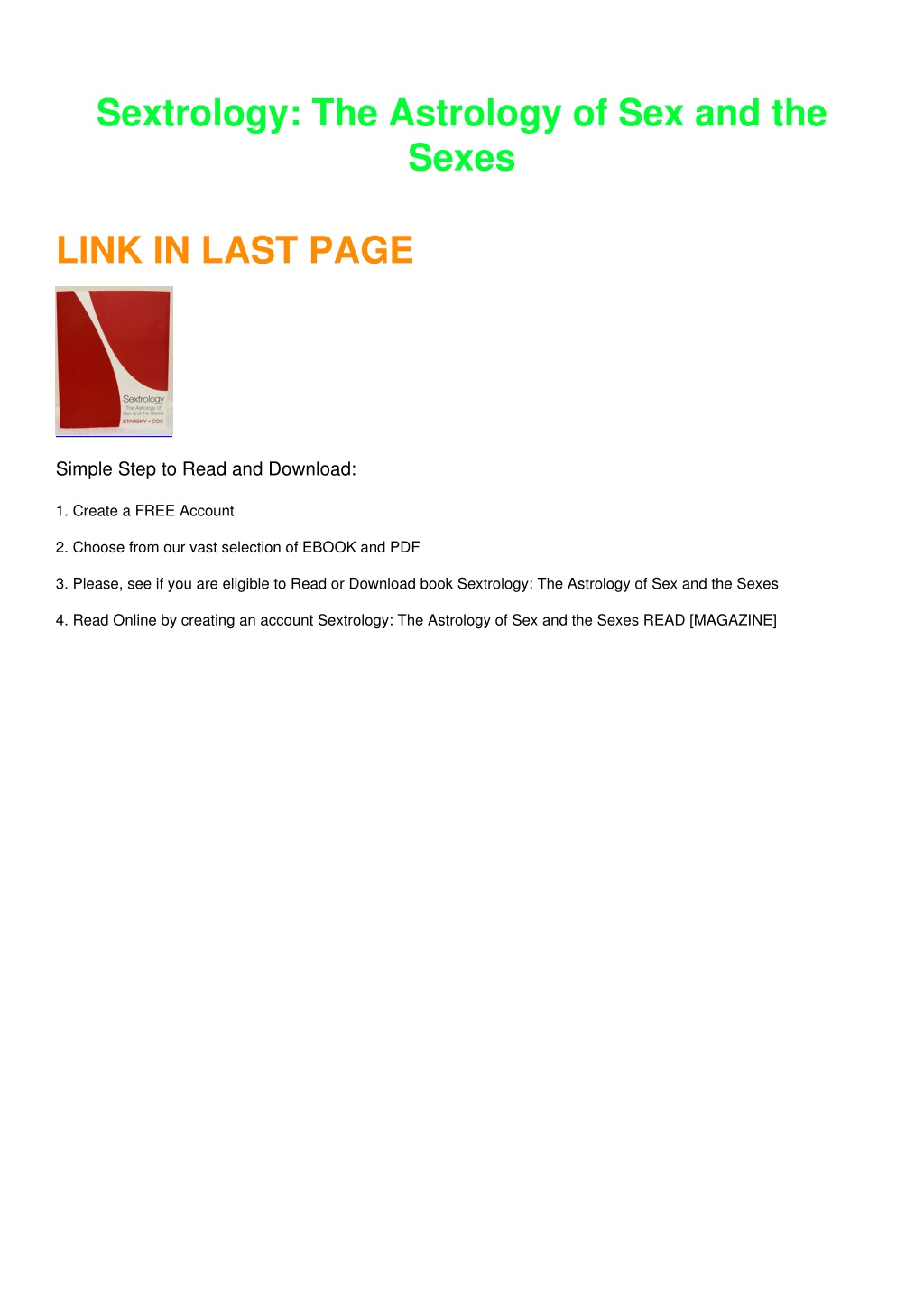 Ppt Pdf Read Sextrology The Astrology Of Sex And The Sexes Ipad