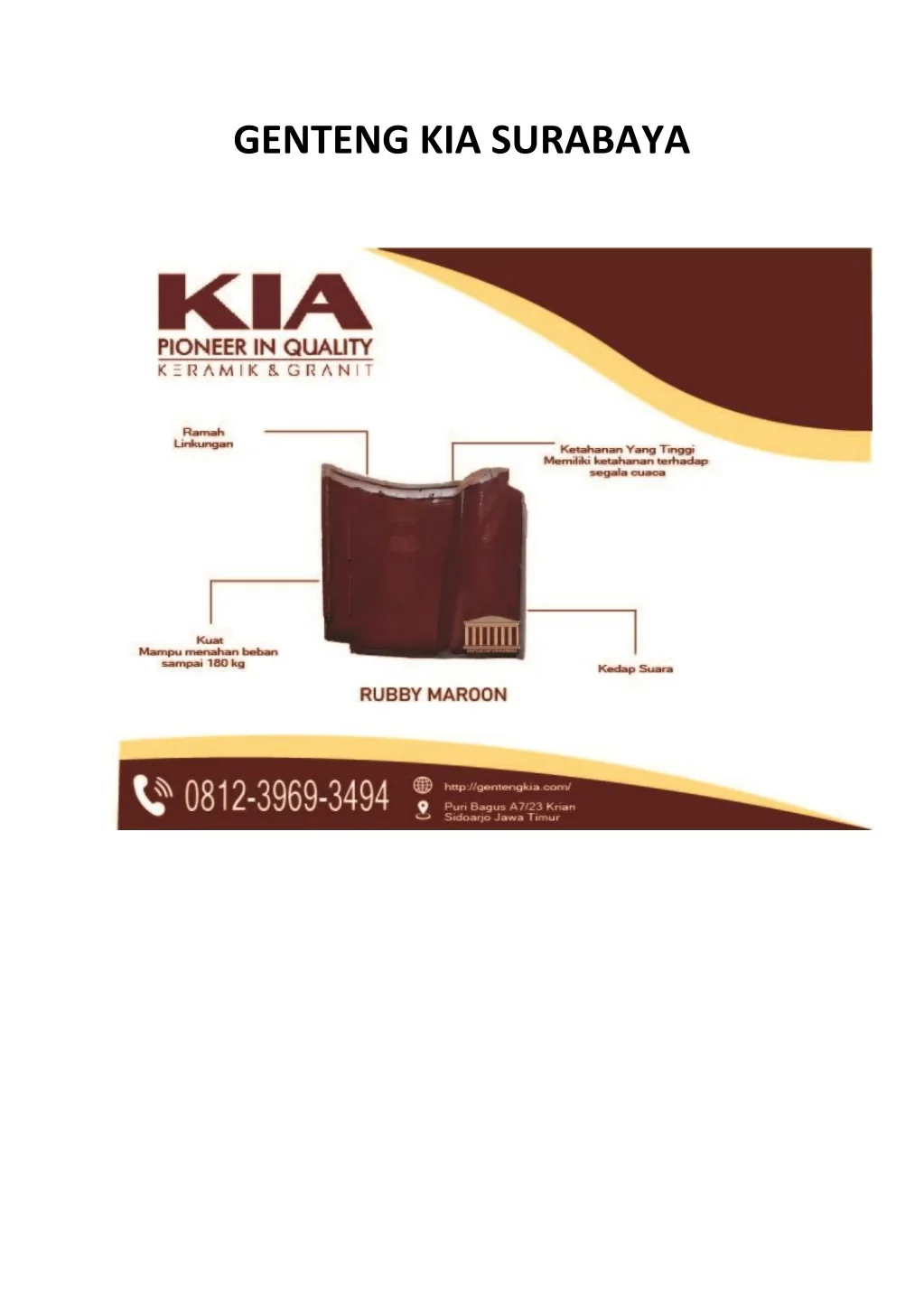 PPT - Genteng KIA Surabaya, 0812-3969-3494 (TLP/WA) PowerPoint ...