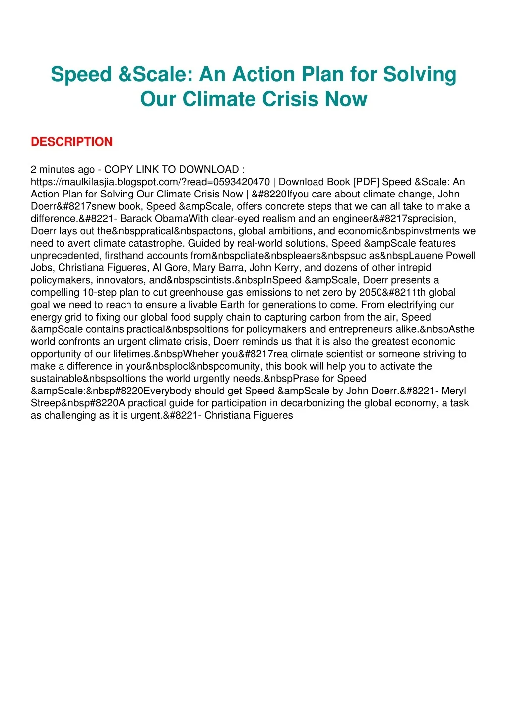 PPT - PDF Speed & Scale: An Action Plan for Solving Our Climate Crisis ...