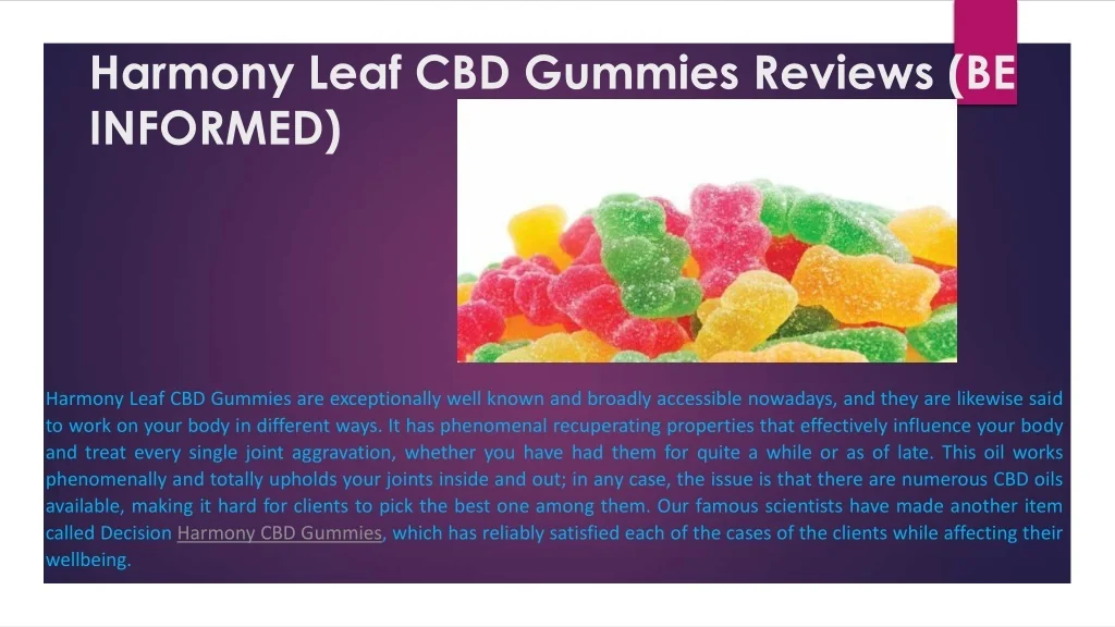 PPT - Harmony Leaf CBD Gummies Reviews PowerPoint Presentation, free download - ID:12603320
