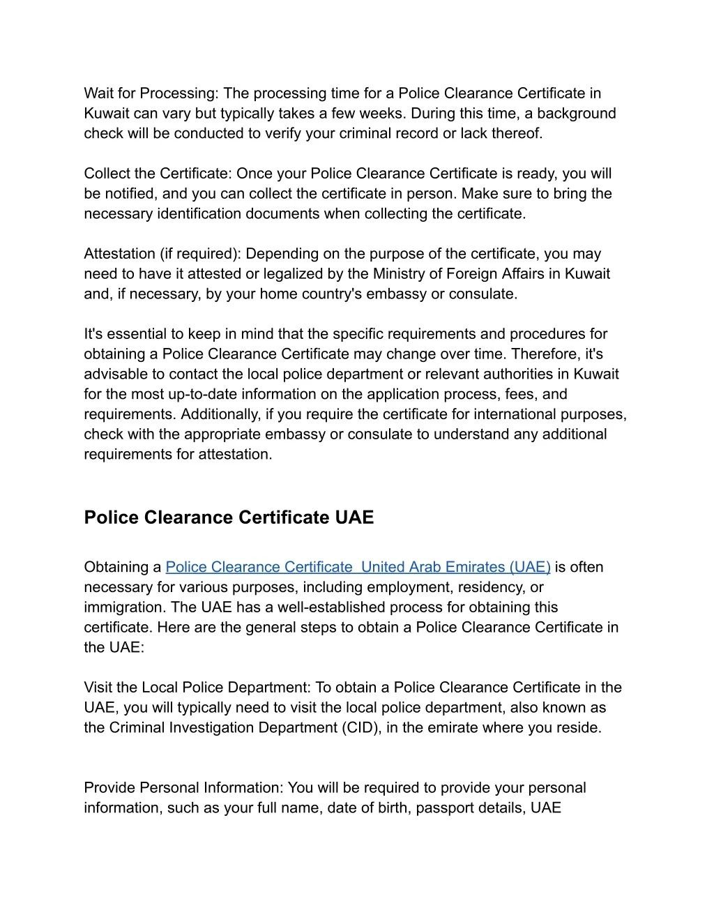 PPT - Importance of police clearance certificate from different ...