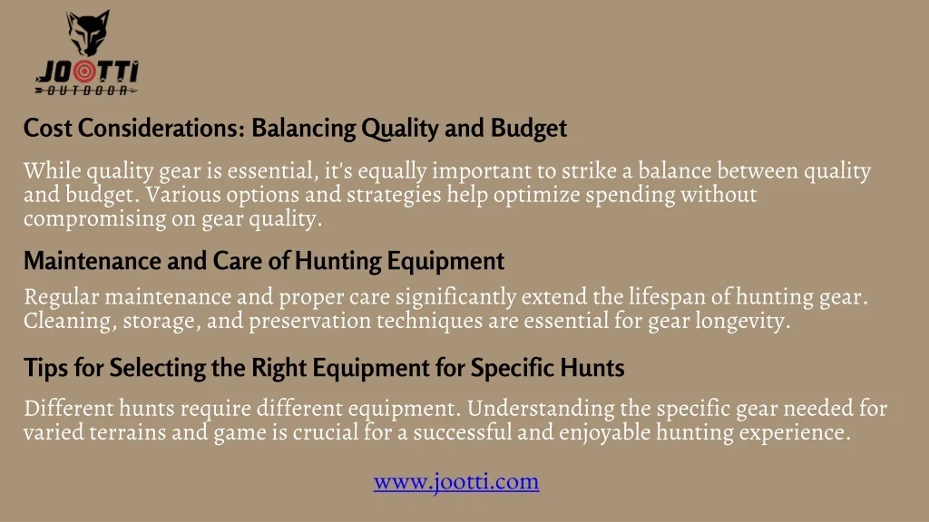 PPT - Online Store Offering a Variety of Hunting Equipment, Gears, and ...