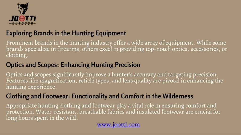 PPT - Online Store Offering a Variety of Hunting Equipment, Gears, and ...