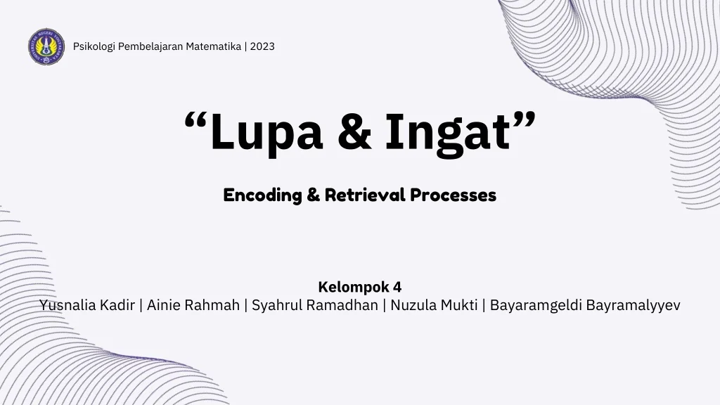 PPT - Lupa dan Ingat Psikologi Belajar Matematika PowerPoint ...