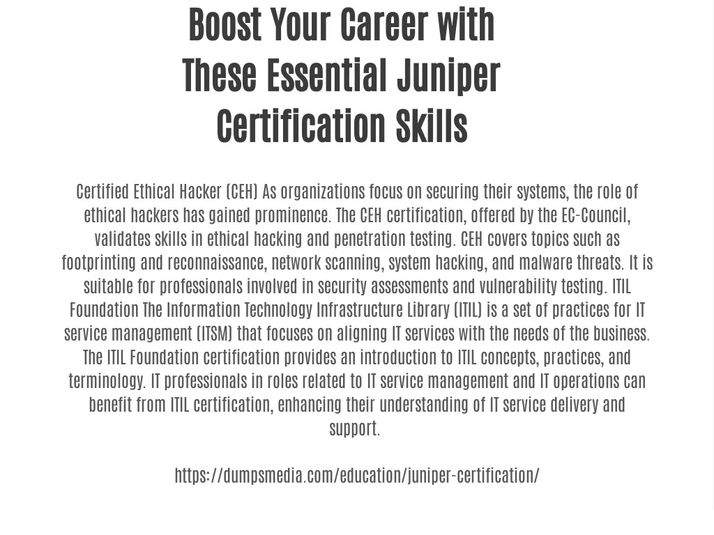 PPT - Juniper Certification Success: Must-Have Skills for Aspiring ...