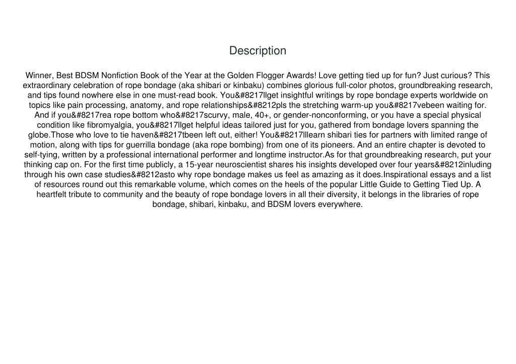 PPT - [PDF] Download⚡️ Better Bondage for Every Body: With Rope Bondage Experts From Aro ...