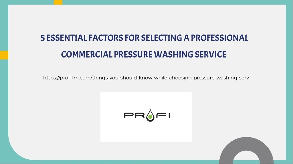 PPT - 5 Key Factors to Consider While Choosing Commercial Pressure ...