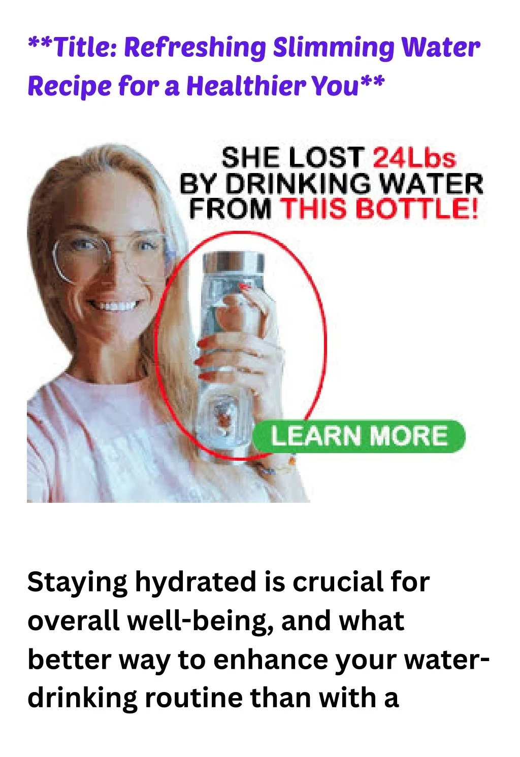 PPT - Title Refreshing Slimming Water Recipe for a Healthier You ...