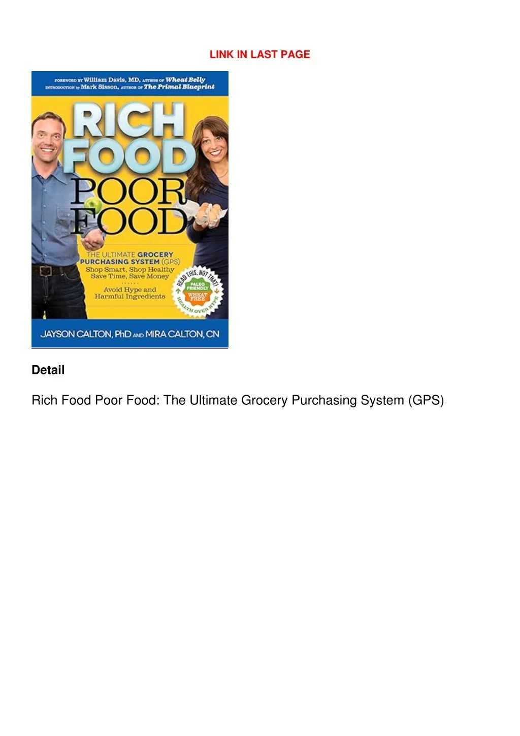 PPT - Download⚡️PDF ️ Rich Food Poor Food: The Ultimate Grocery ...