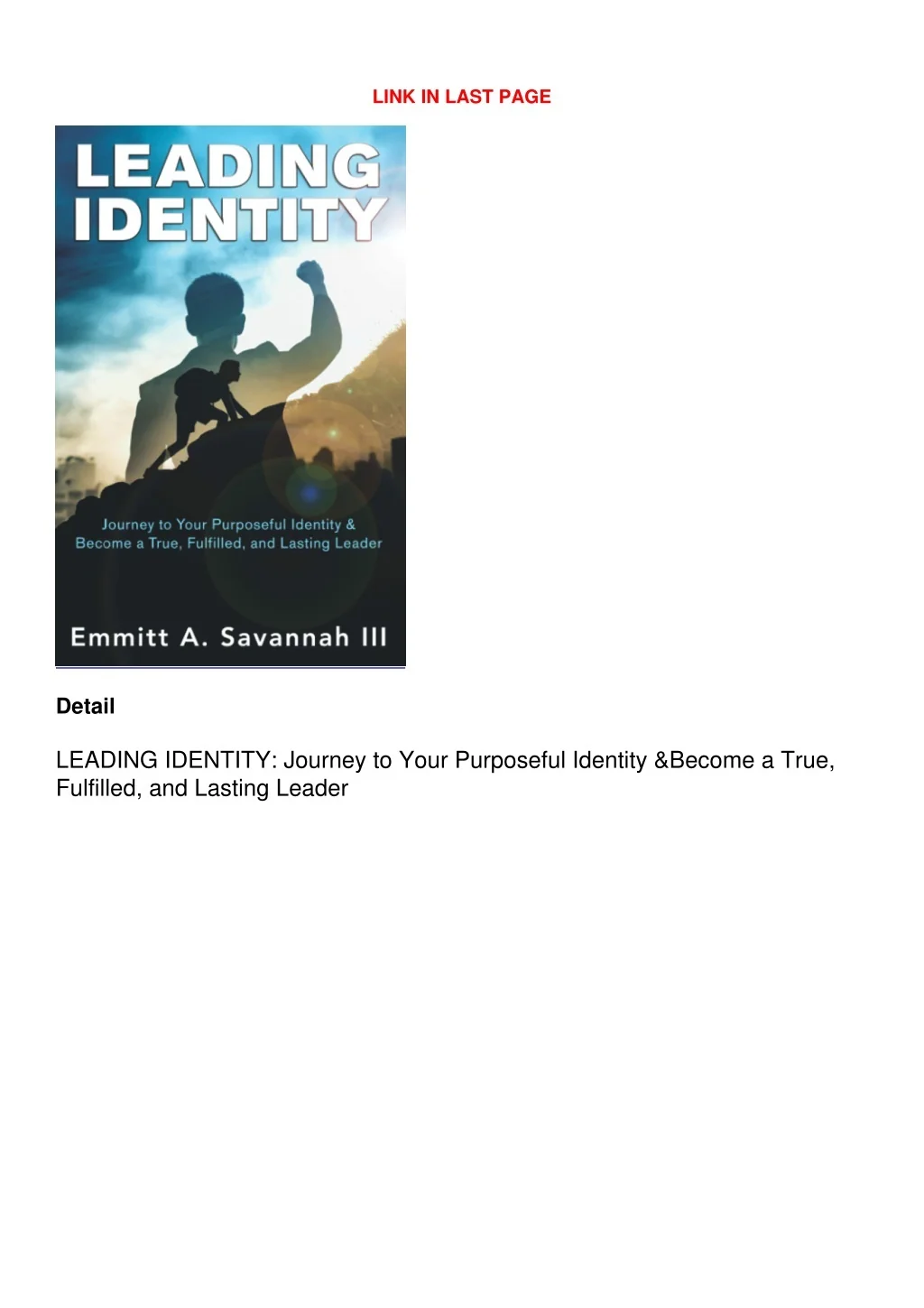 PPT - Download⚡️PDF ️ LEADING IDENTITY: Journey to Your Purposeful ...