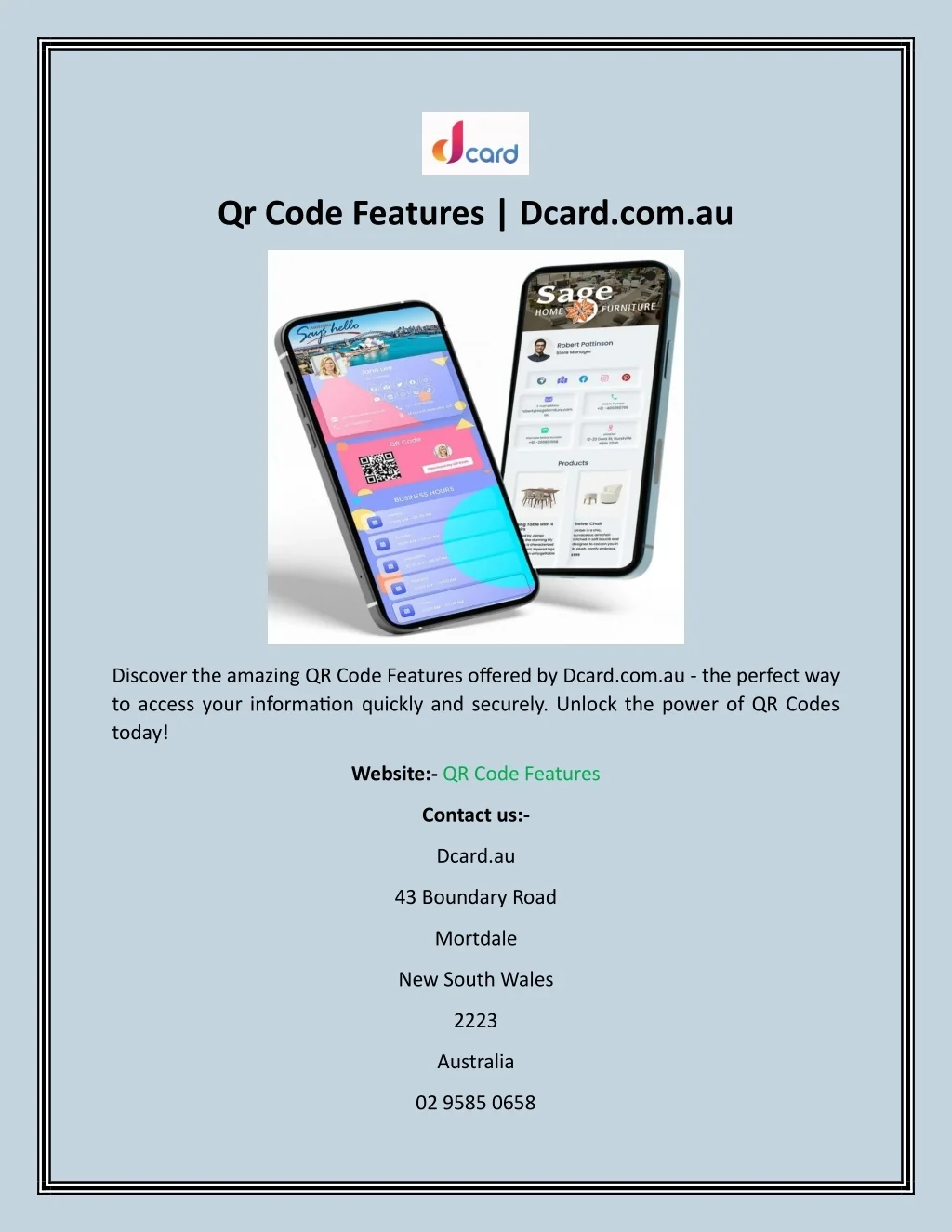 PPT Qr Code Features Dcard PowerPoint Presentation Free Download