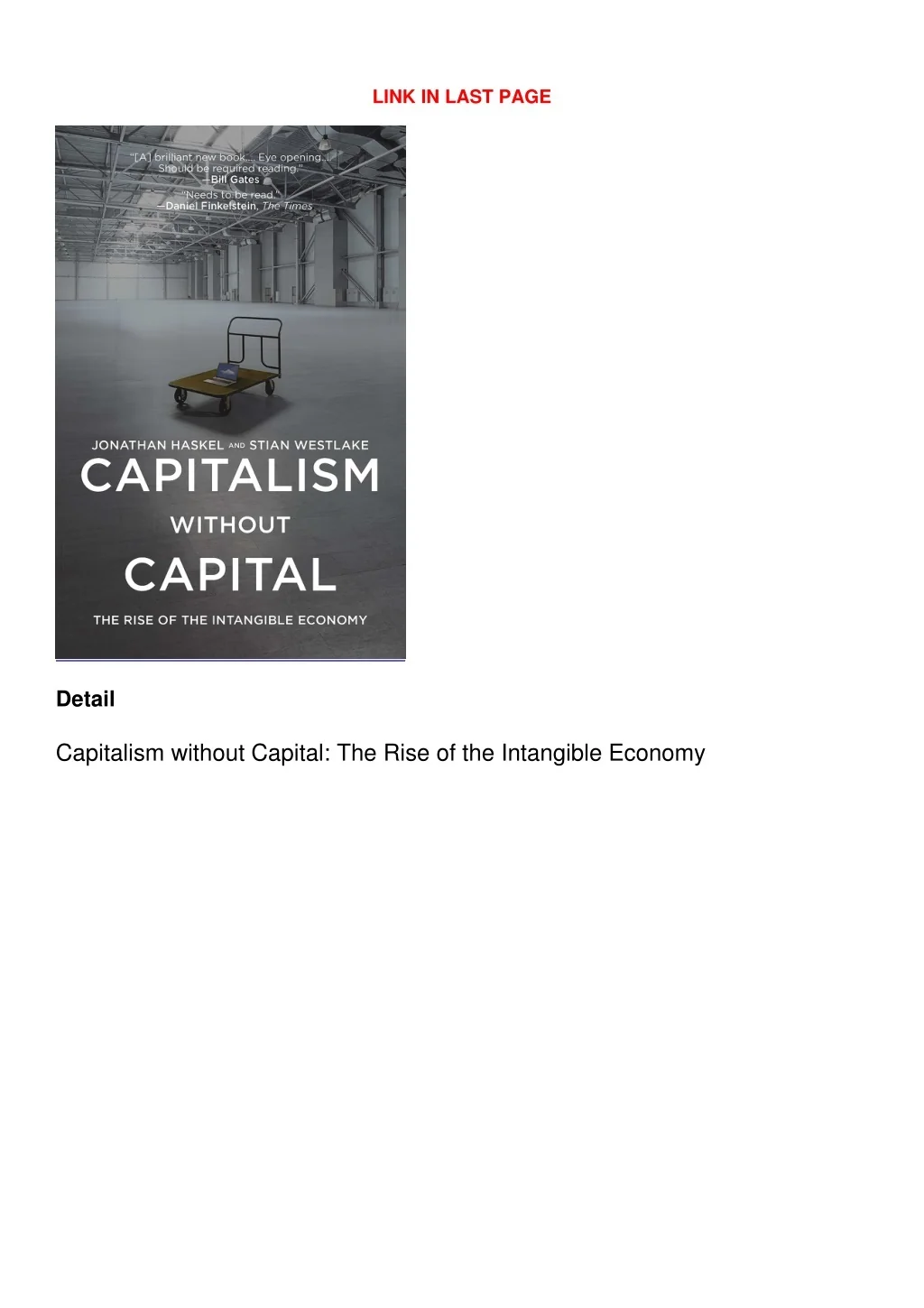 PPT - [PDF] ️DOWNLOAD⚡️ Capitalism without Capital: The Rise of the ...