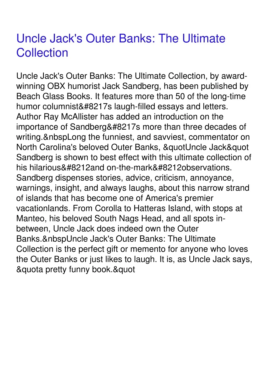 PPT - Download⭐ Book [⚡PDF] Uncle Jack's Outer Banks: The Ultimate ...