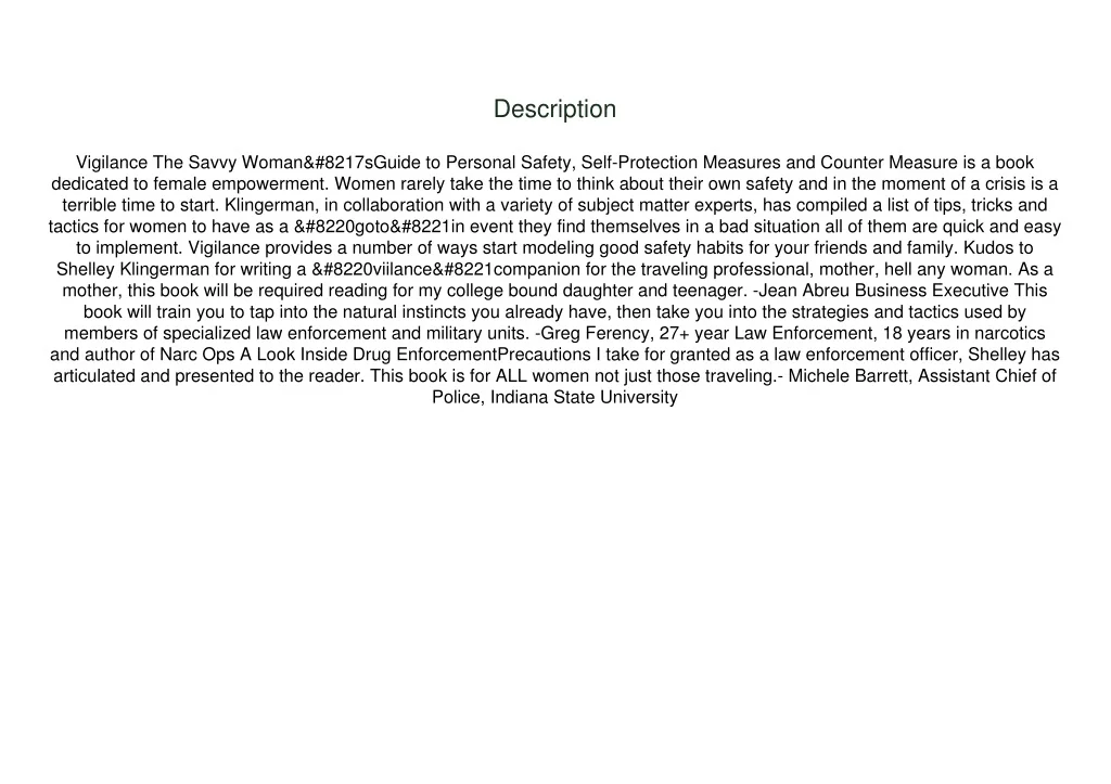 PPT - [Read ️ Download⚡️] Vigilance: The Savvy Woman's Guide to ...