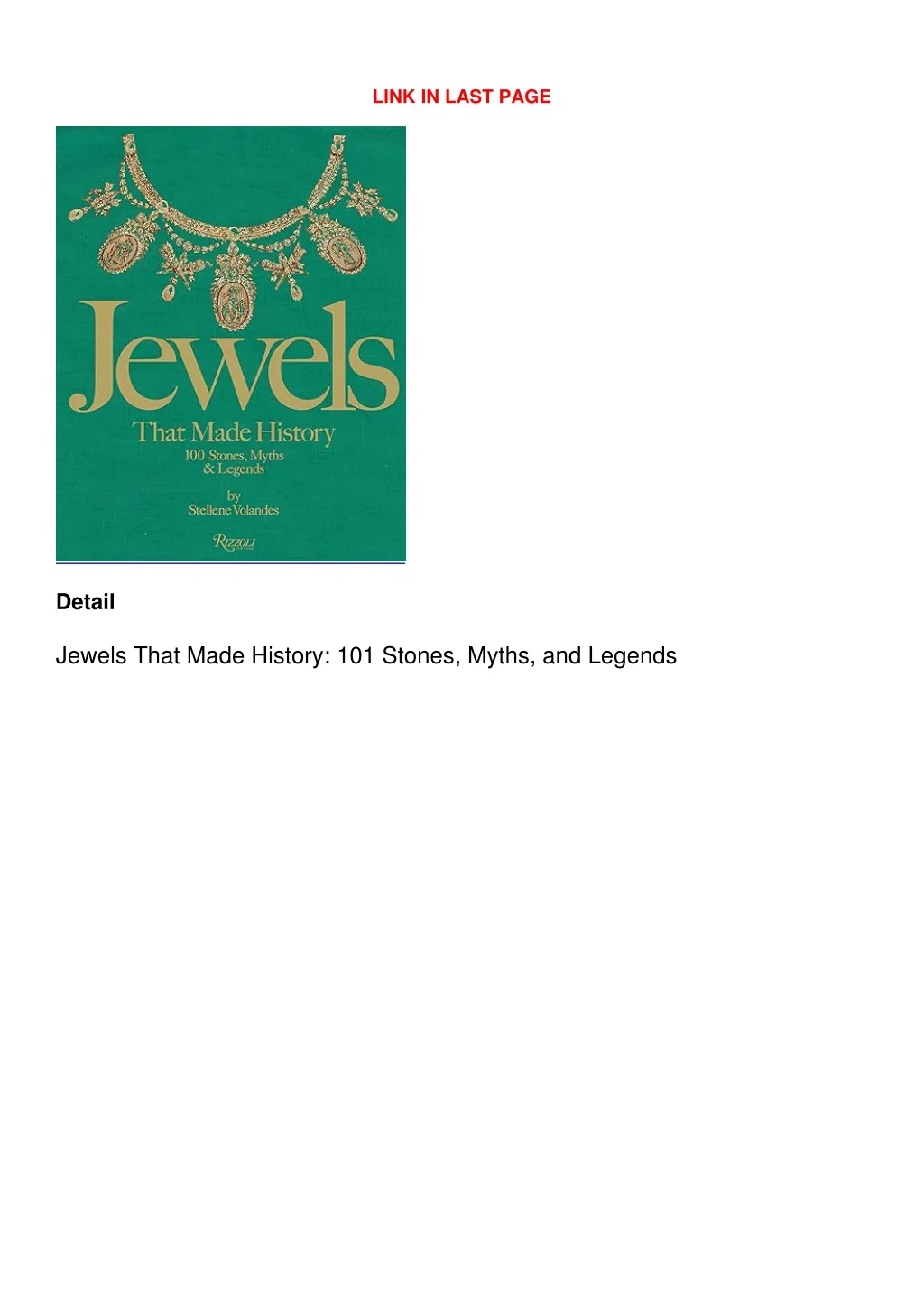 PPT - PDF ️Download ️ Jewels That Made History: 101 Stones, Myths, and ...