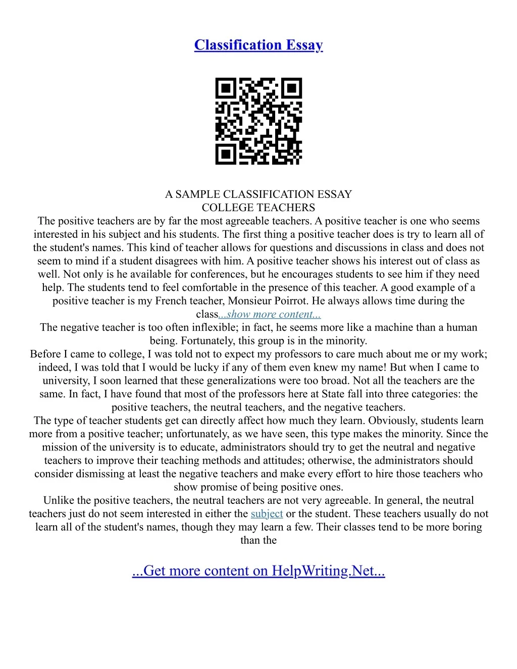 PPT - What Is A Classification Essay PowerPoint Presentation, free ...