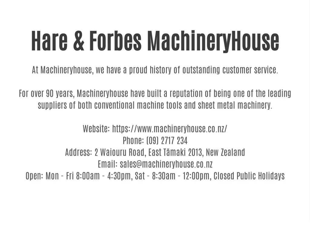 PPT - Hare & Forbes MachineryHouse PowerPoint Presentation, free ...