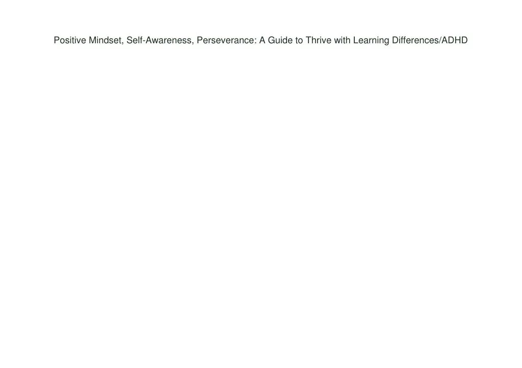 PPT - READ ⚡PDF Positive Mindset, Self-Awareness, Perseverance: A Guide ...