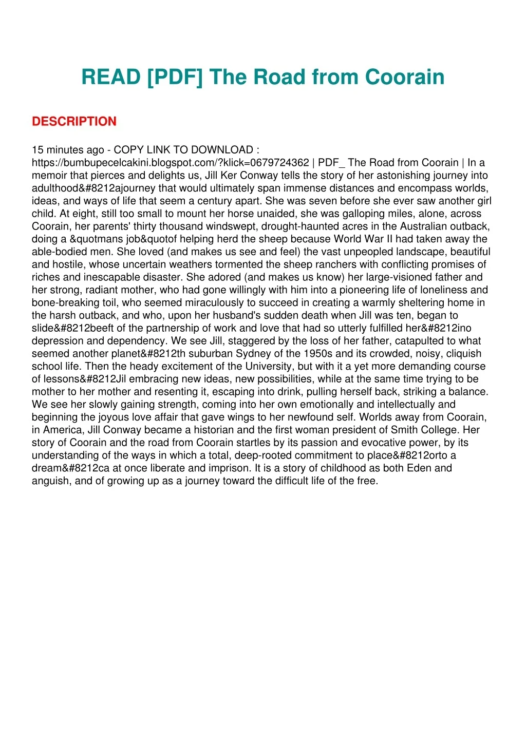 PPT - READ [PDF] The Road from Coorain PowerPoint Presentation, free ...