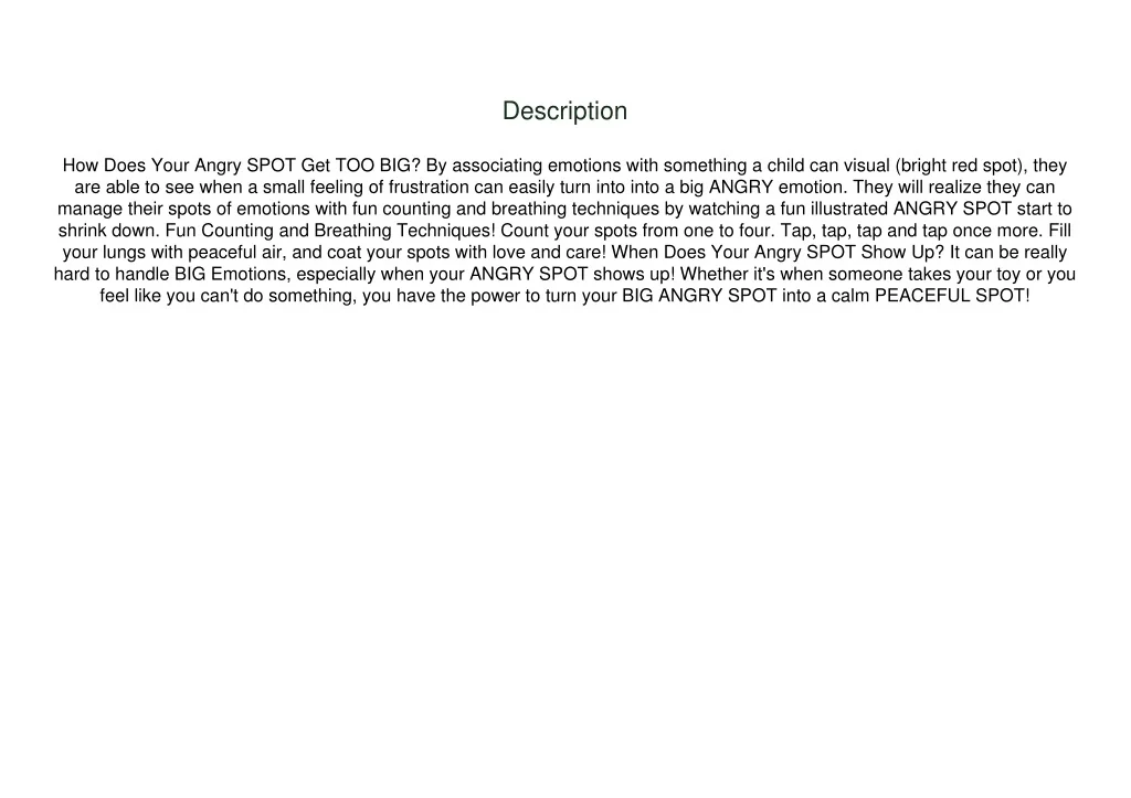 PPT - ⚡PDF DOWNLOAD A Little SPOT of Anger: A Story About Managing BIG Emotions (Insp PowerPoint ...