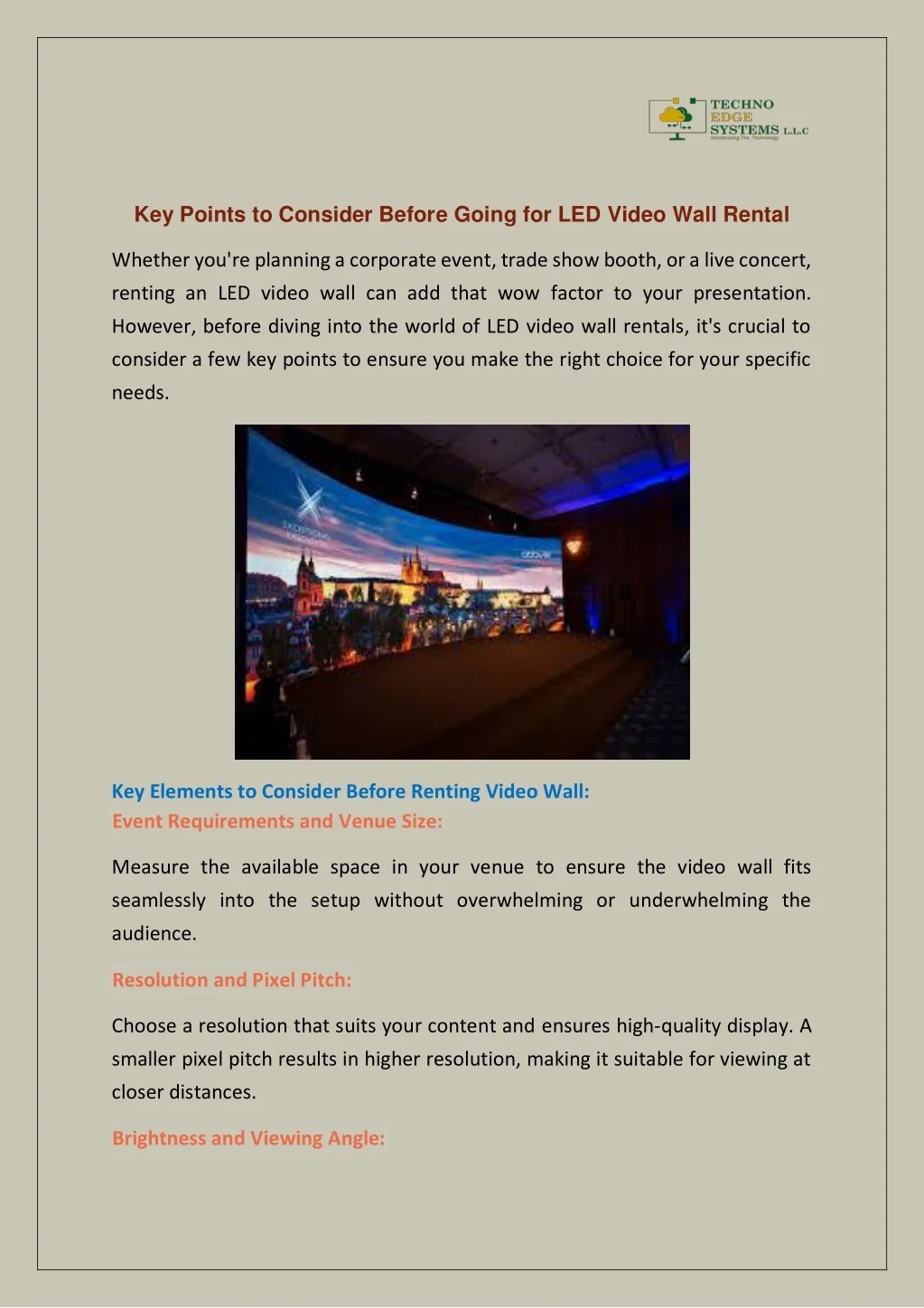 PPT - Key Points to Consider Before Going for LED Video Wall Rental ...