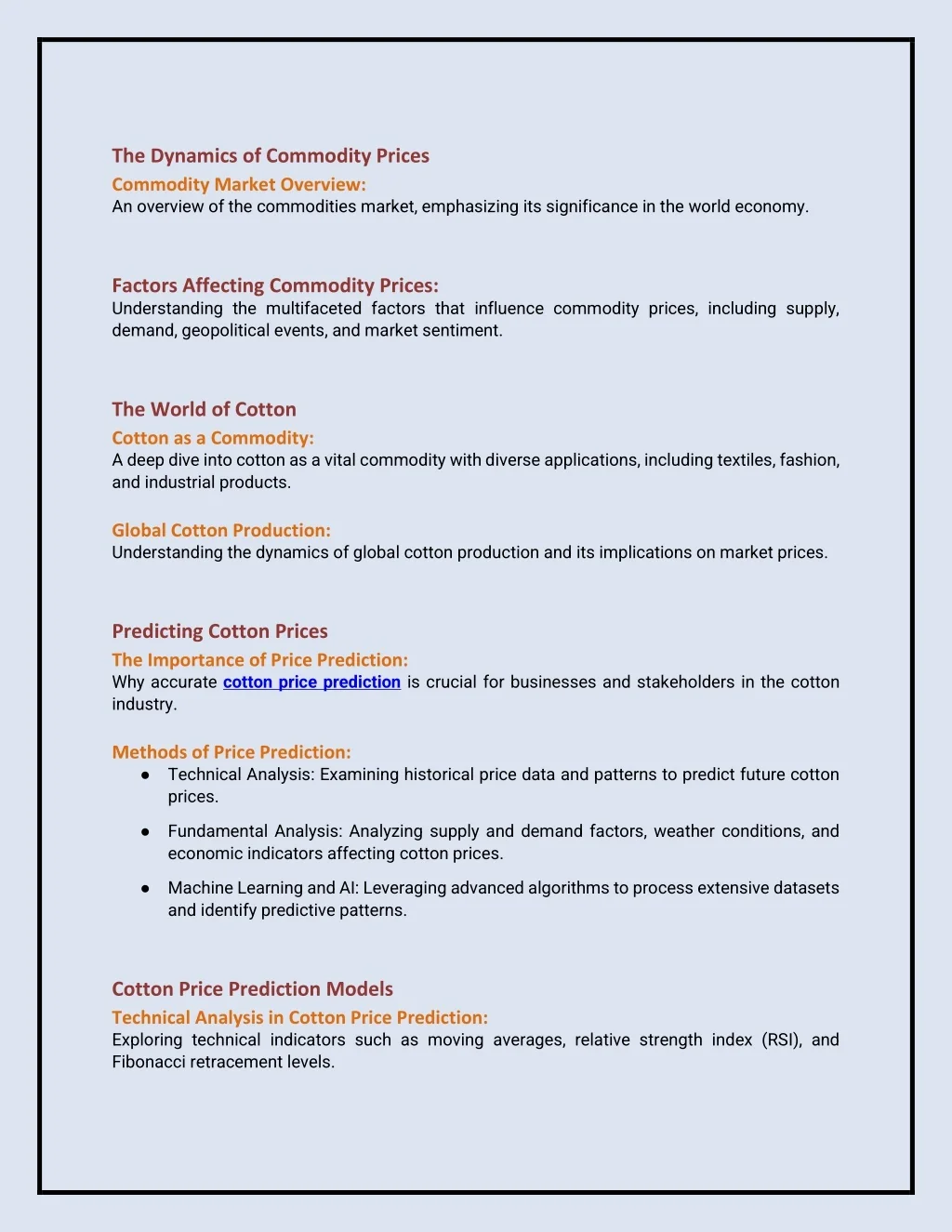 PPT - Navigating the Cotton Commodity Market_ Predicting Prices and ...