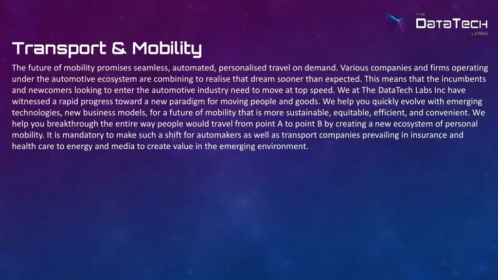PPT - Transport and Mobility Smart Mobility Solutions and Platforms ...