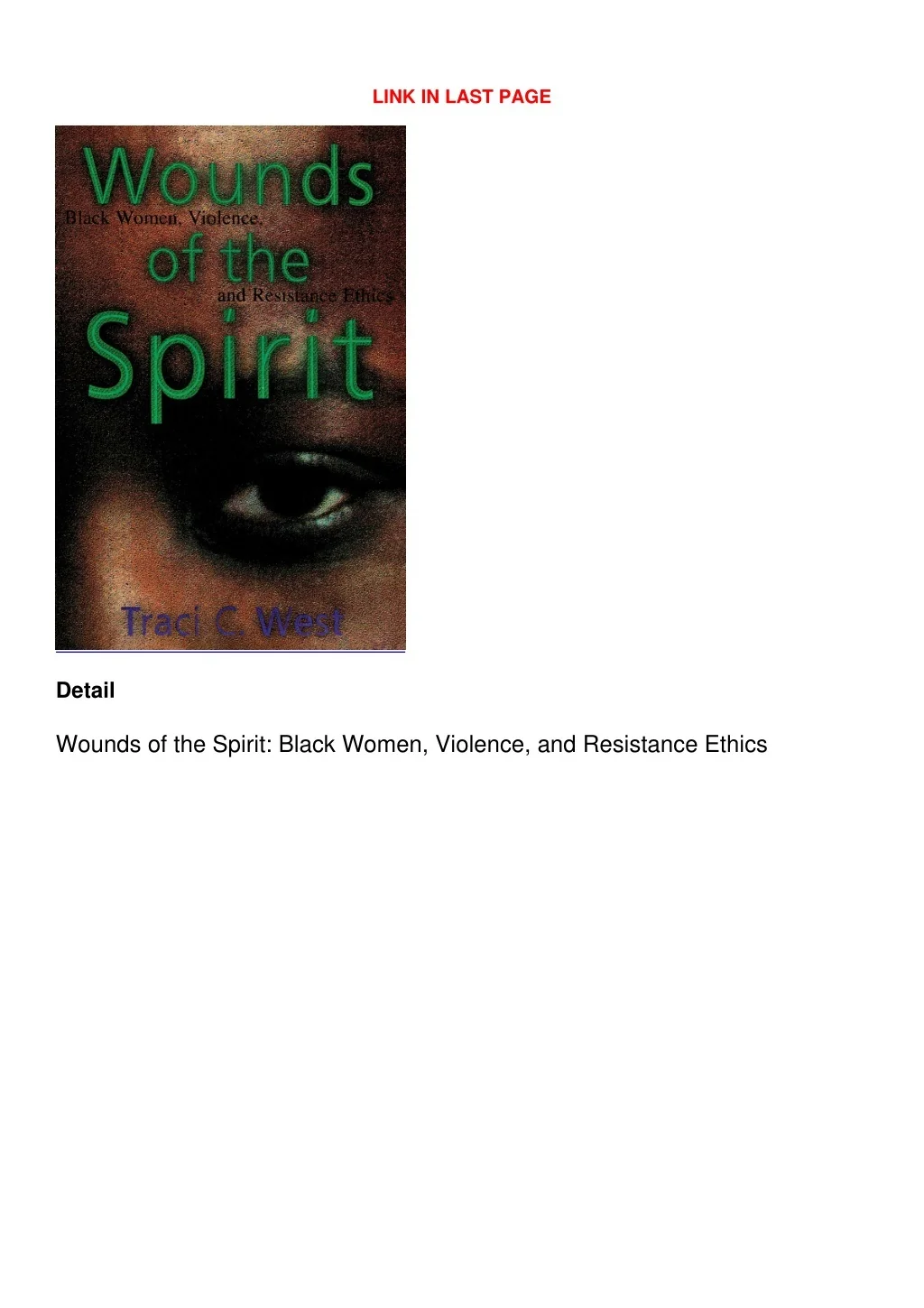 PPT - Download⚡️ Wounds of the Spirit: Black Women, Violence, and ...