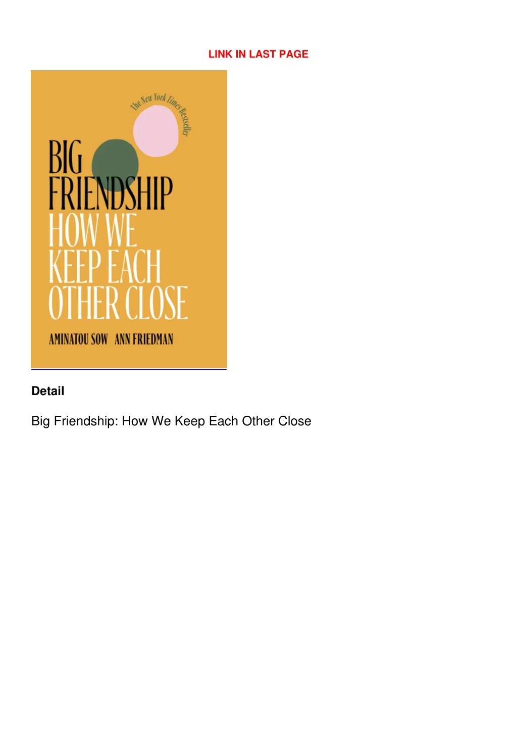 PPT - Download⚡️ Big Friendship: How We Keep Each Other Close ...
