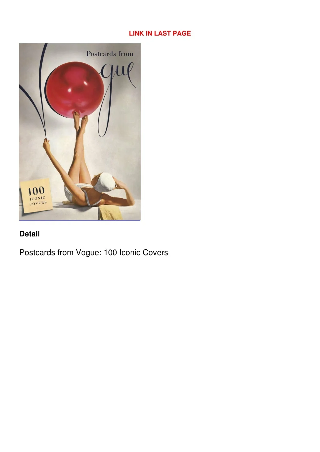 PPT - [DOWNLOAD]⚡️PDF ️ Postcards from Vogue: 100 Iconic Covers ...