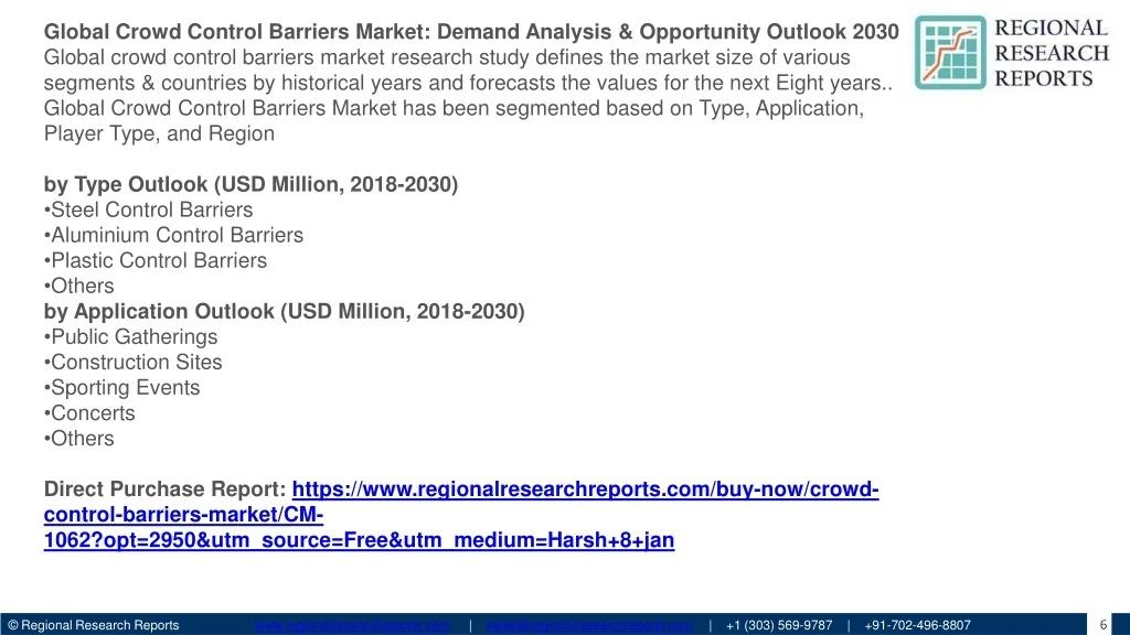 PPT - Crowd Control Barriers Market Projected to Garner Significant ...