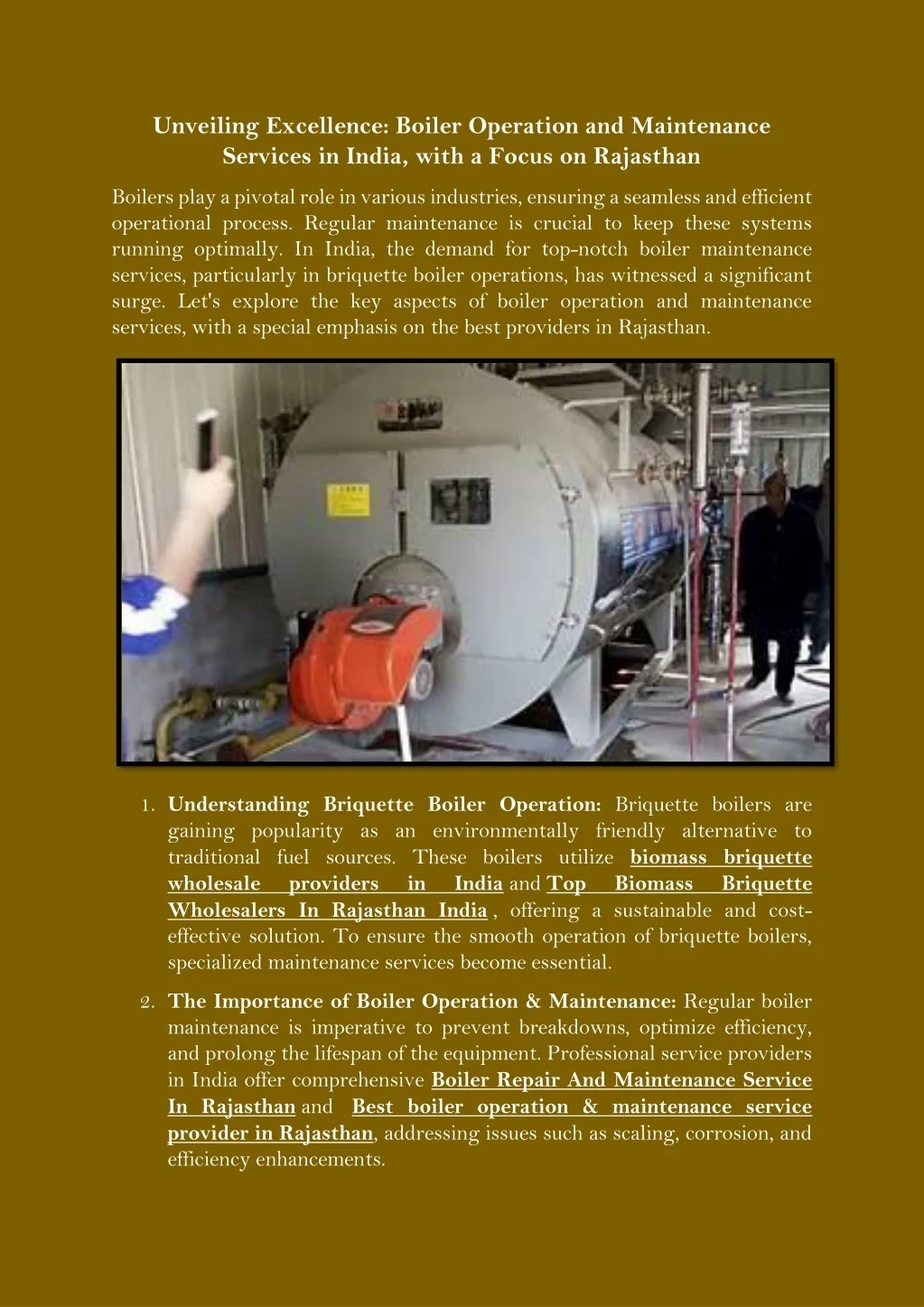 PPT - Unveiling Excellence Boiler Operation and Maintenance Services in ...