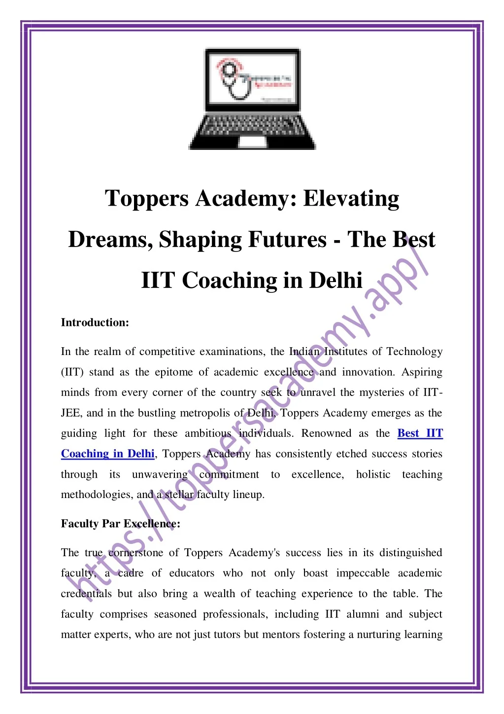 PPT - Best IIT Coaching in Delhi |Call-07827048964|Toppers Academy ...