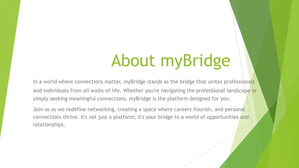 PPT - About myBridge | Login or Create a New Account to Explore More ...