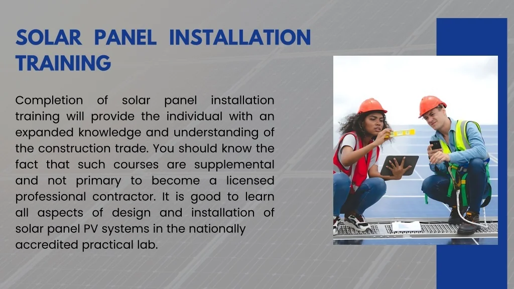 PPT - Solar Panel Installation Training – Best Support Entrepreneurial ...