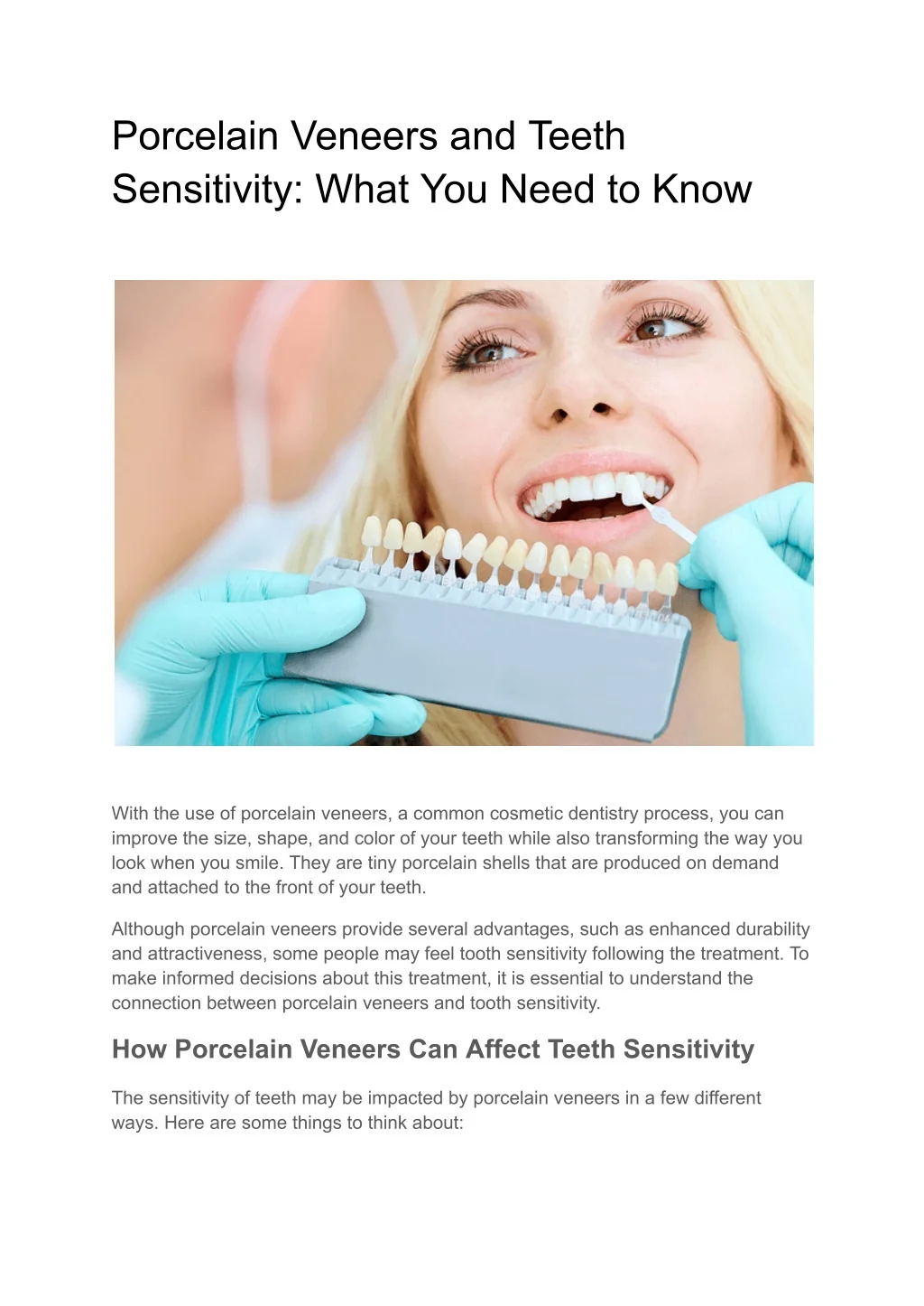 PPT - Porcelain Veneers and Teeth Sensitivity_ What You Need to Know ...