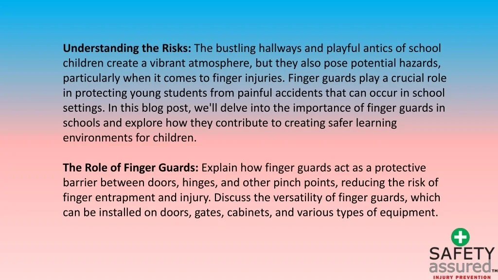 PPT - Finger Guards for Schools Safeguarding Children from Painful ...
