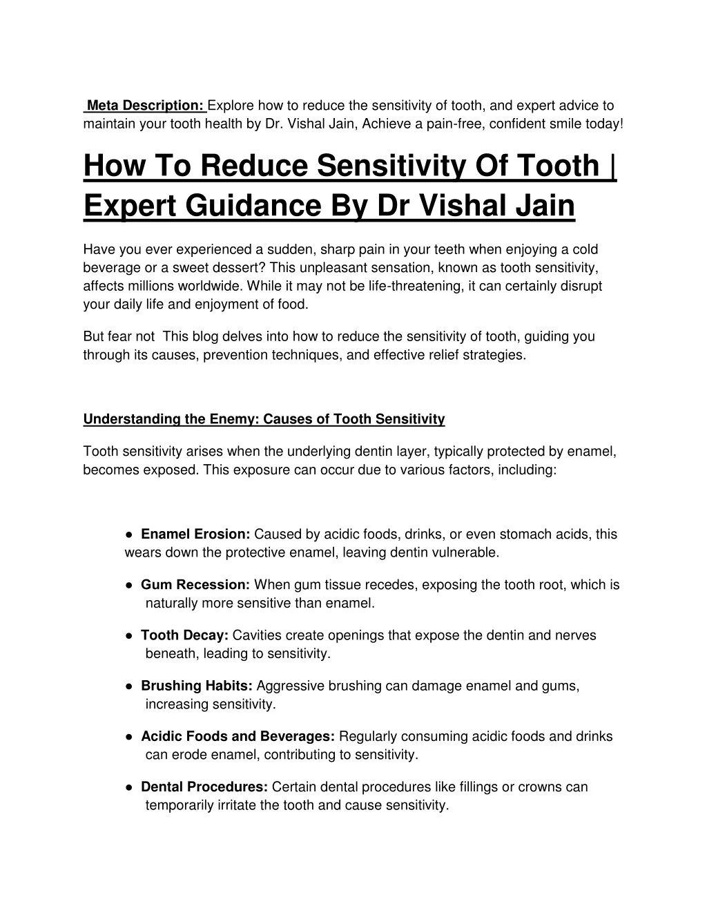 PPT - How To Reduce Sensitivity Of Tooth _ Expert Guidance By Dr Vishal ...