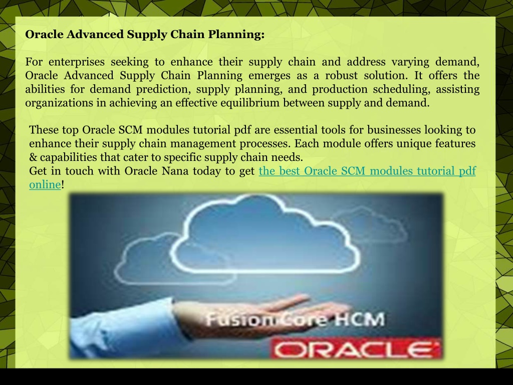 Ppt Oracle Scm Modules Tutorial A Practical Guide For Beginners Powerpoint Presentation Id