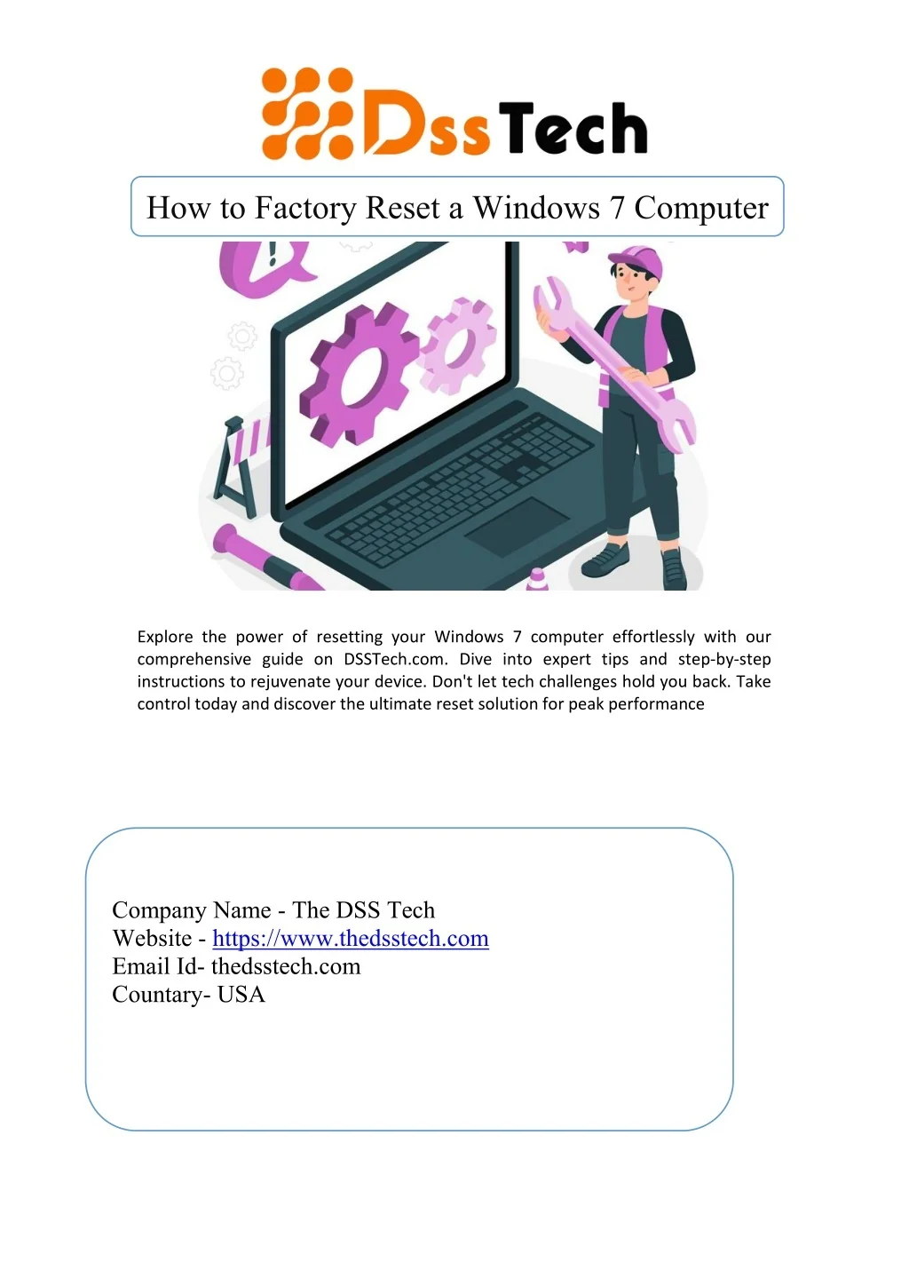 PPT - How to Factory Reset Window 7 Computer PowerPoint Presentation ...